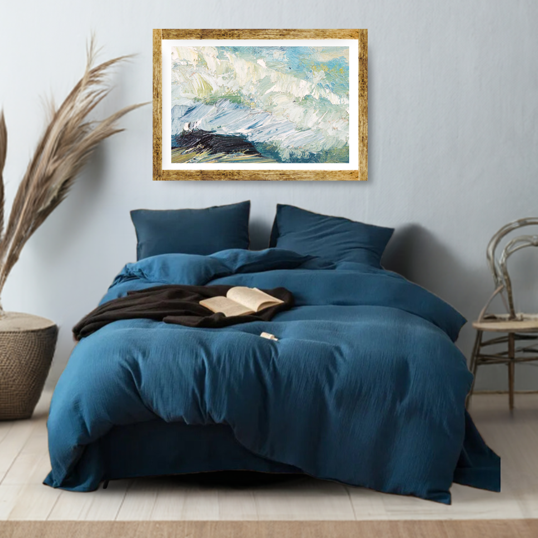 Grand Azure Linen Bedding Set | Castle Home Luxury Bedding