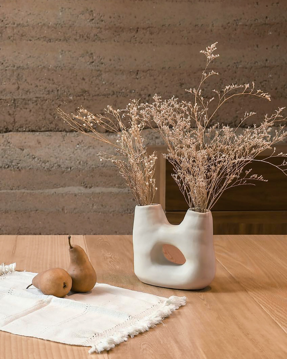 Dual Clay Vase – Sculptural Beige Ceramic Vessel | Castle Home