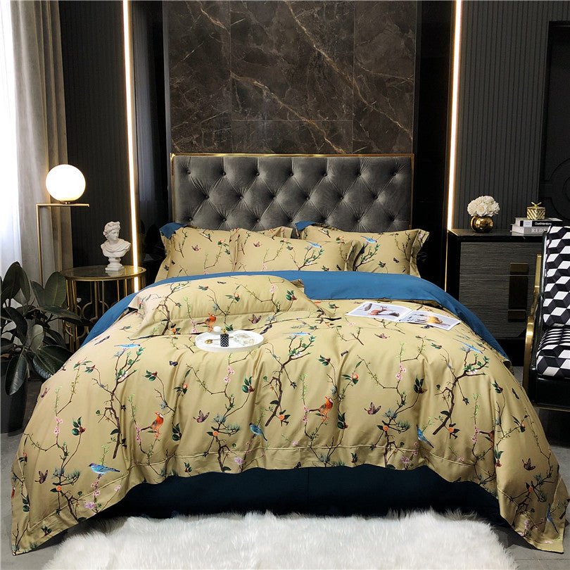 Golden Songbird Bedding Set - Luxurious Egyptian Cotton – Castle Home